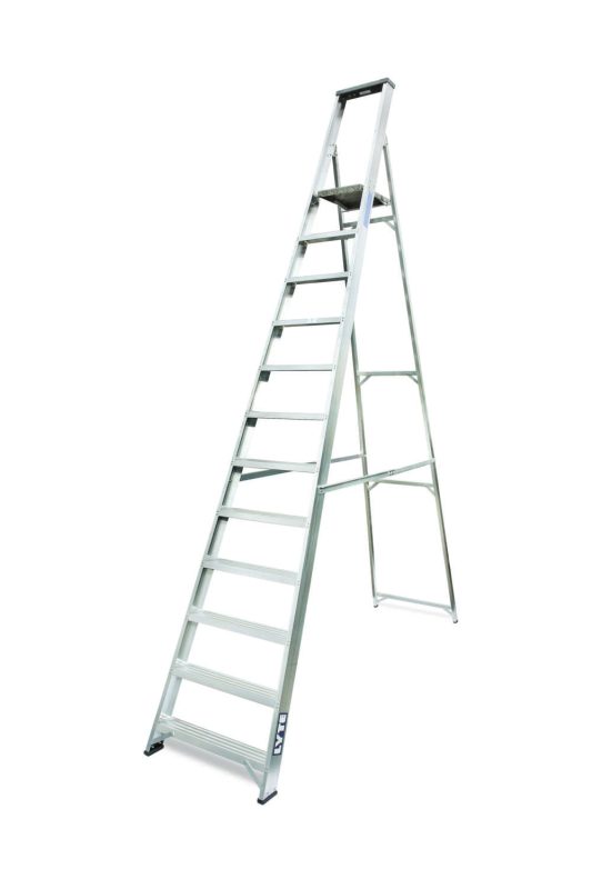 Aluminium Platform Step Ladder 12 Treads 3.18 Meters