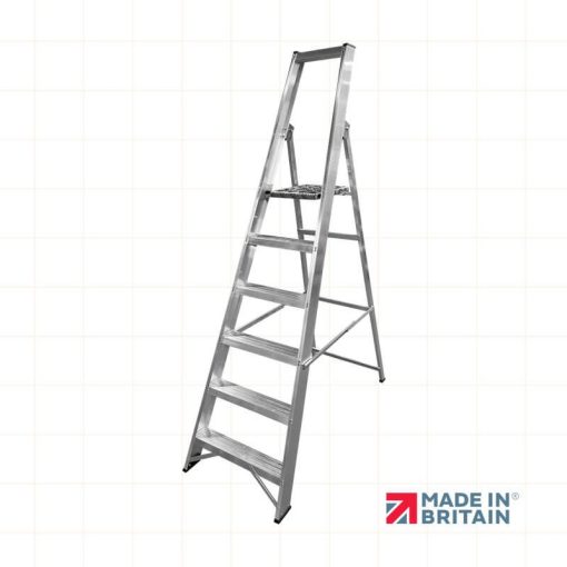 Aluminium Platform Step Ladder 6 Treads 1.87 Meters